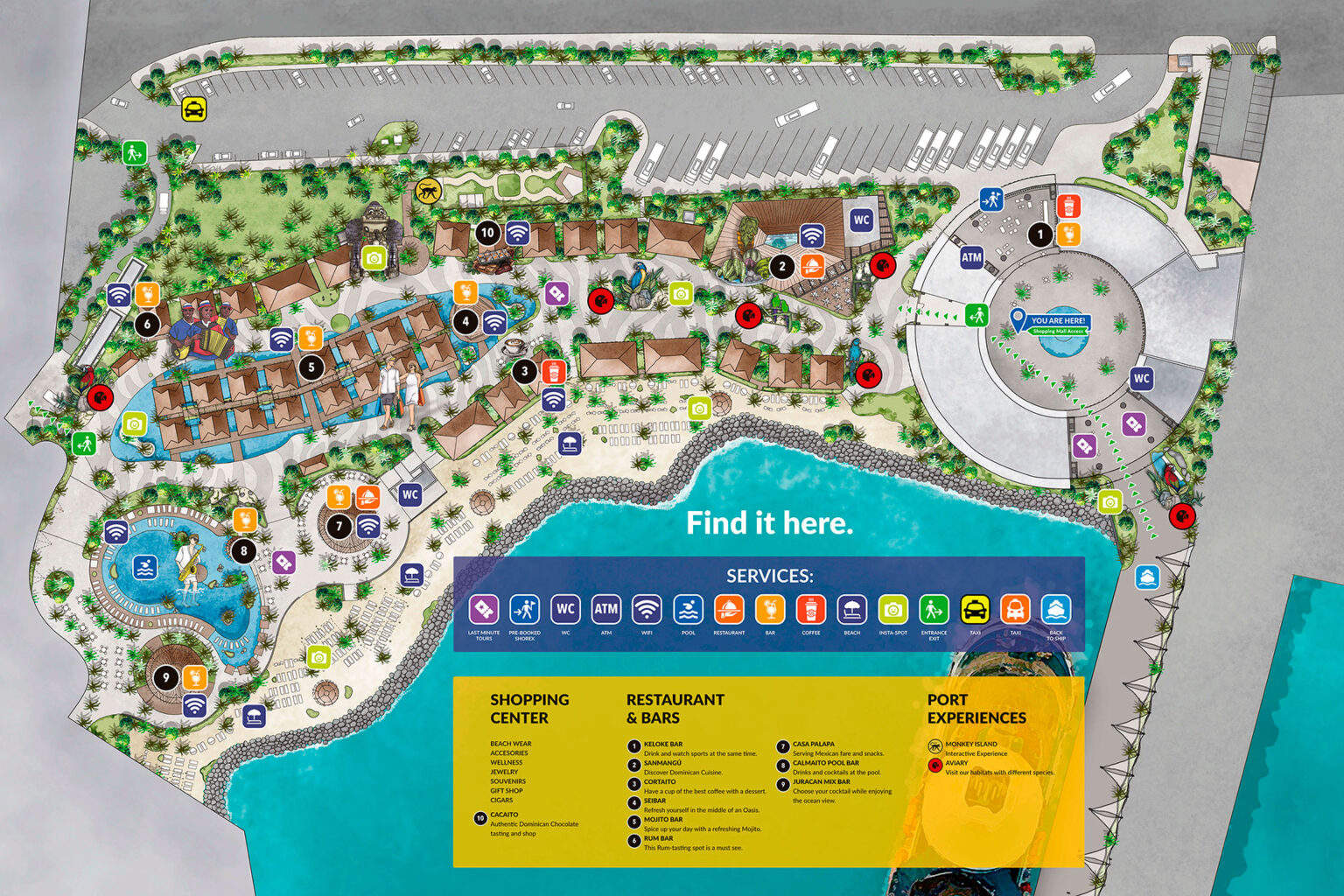 Taino Bay Port Map | Puerto Plata | Dominican Republic